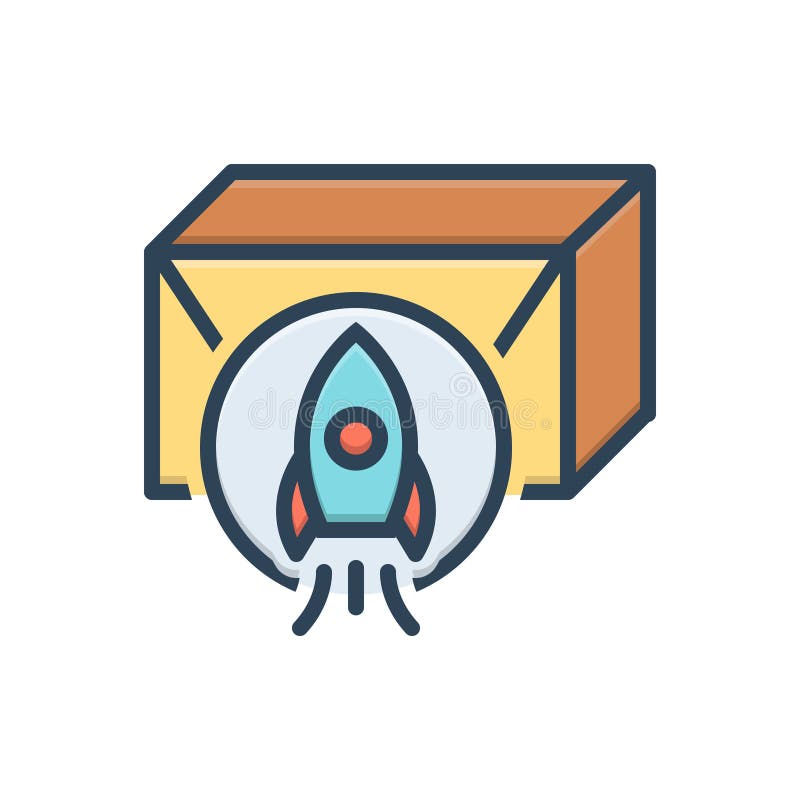 Color Illustration Icon for Product Release, Product and Launch Stock ...