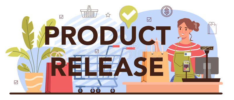 Product Release Typographic Header. Commercial Activities Process Stock ...