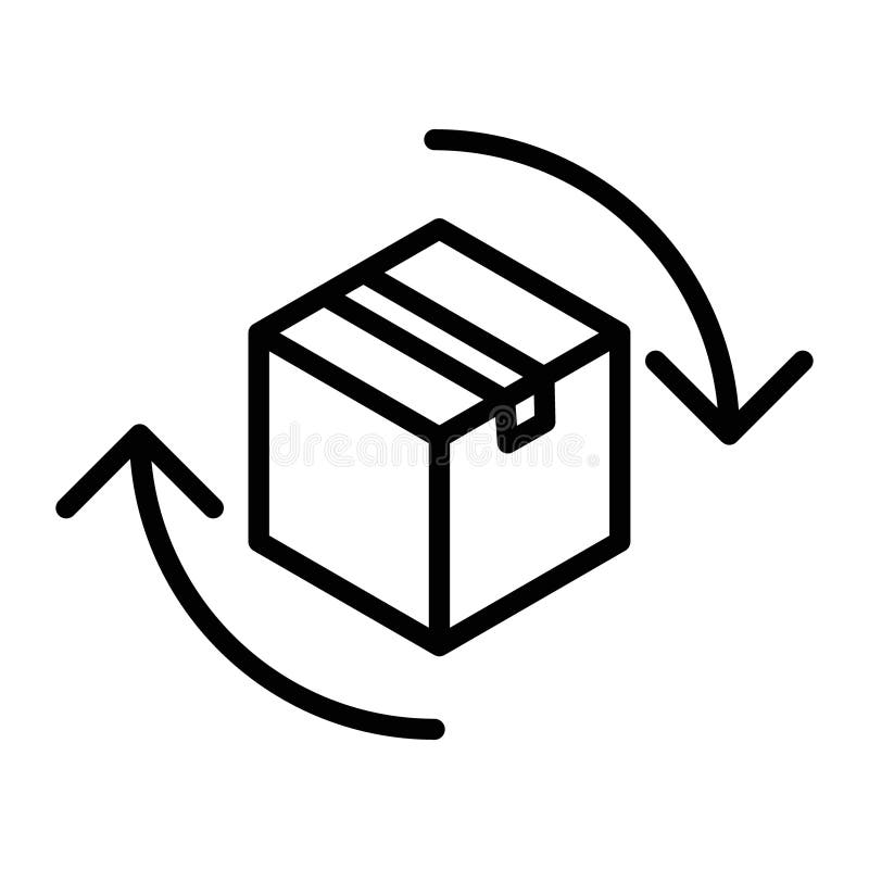 Product Return Box Icon Linear Logo Mark in Black and White Stock ...
