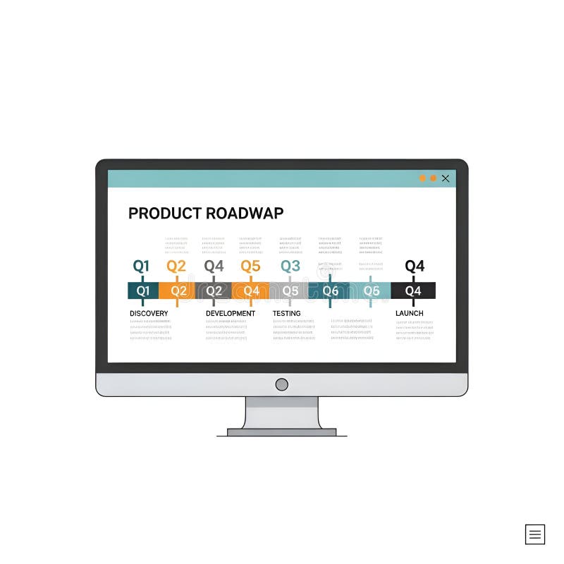 Product Roadmap on Computer Screen Stock Illustration - Illustration of ...