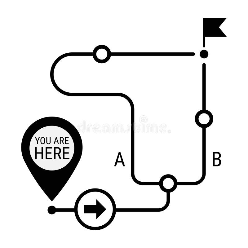 Product Roadmap with Crossroads Decision. Roadmap Design Concept Stock ...