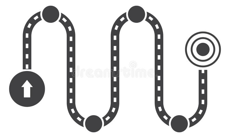 Product Roadmap / Project Development Navigation Pathway- Flat Icon for ...