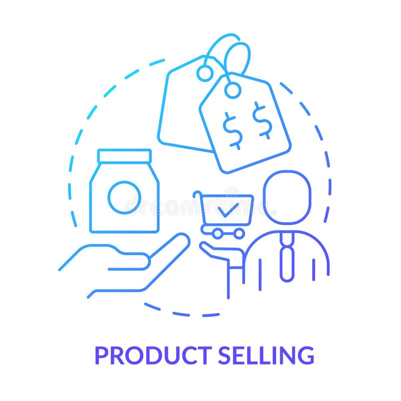 Product Selling Blue Gradient Concept Icon Stock Vector Illustration