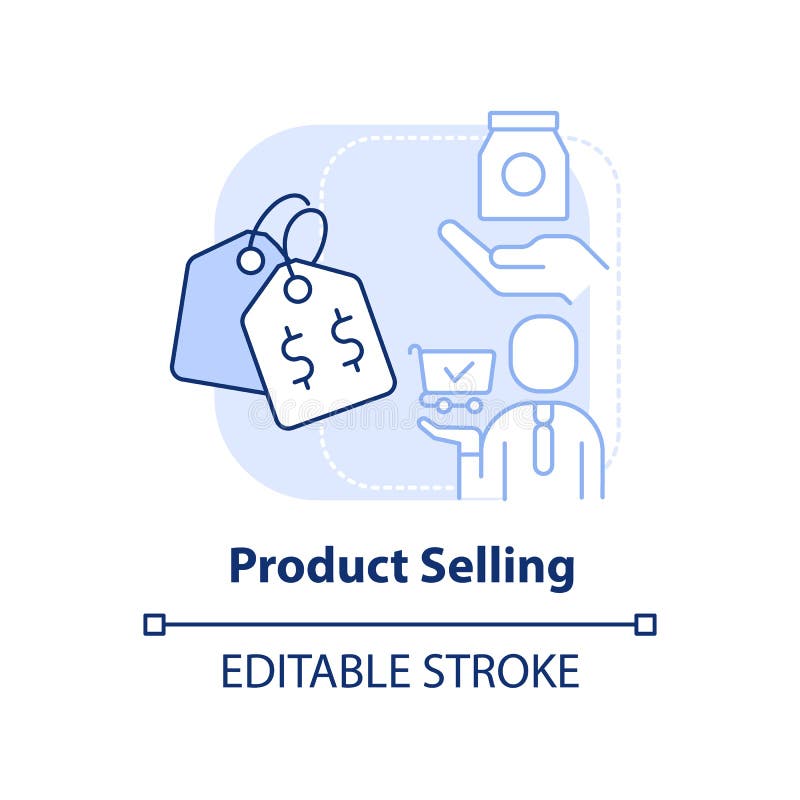 Product Selling Light Blue Concept Icon Stock Vector Illustration Of