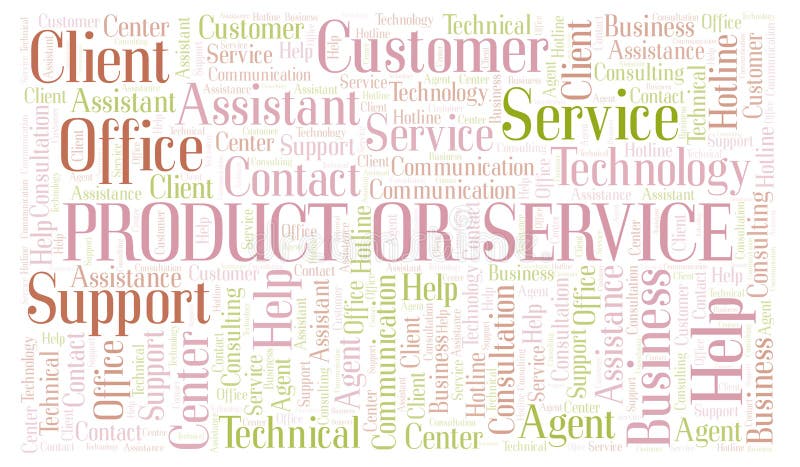 Product or Service Word Cloud Stock Illustration - Illustration of ...