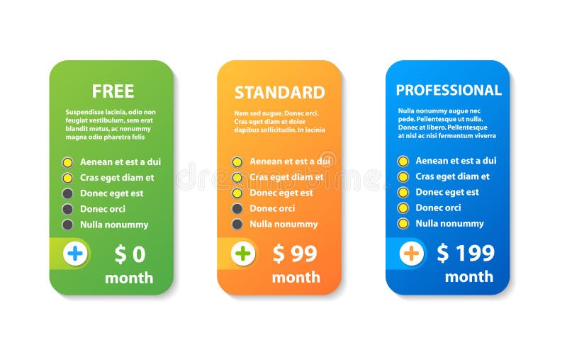 Product and Services Three Price Variation Banners - Vector Stock ...