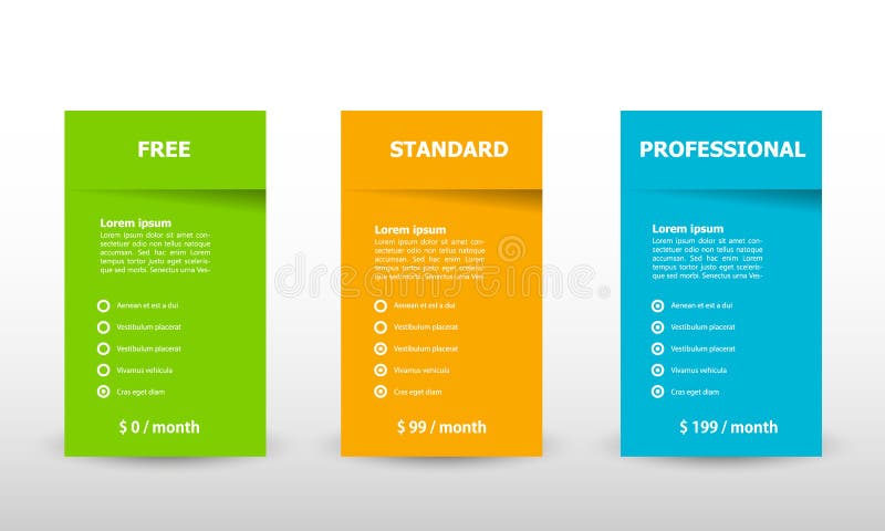 Product and Services Vector Banners with Space for Text and Price Plan ...