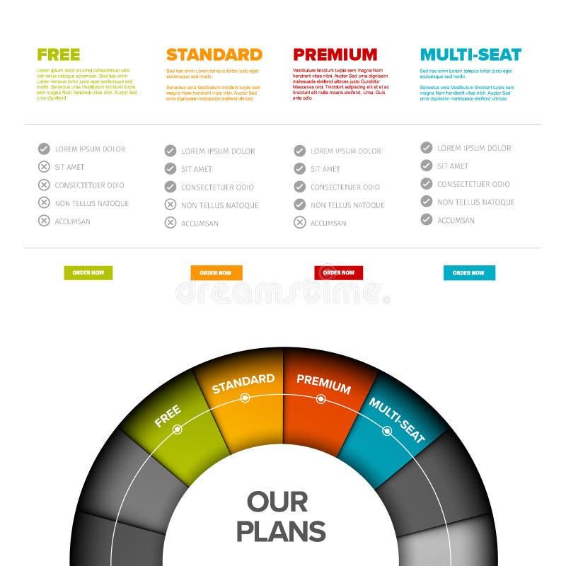 Product / Services Version Table Stock Vector - Illustration of ...