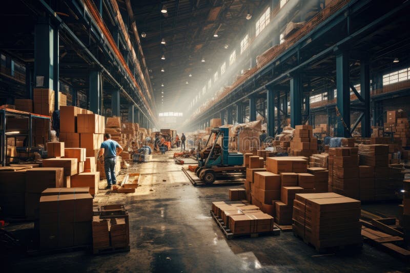 Product Shelf at Warehouse Store. Generative AI Stock Image - Image of ...