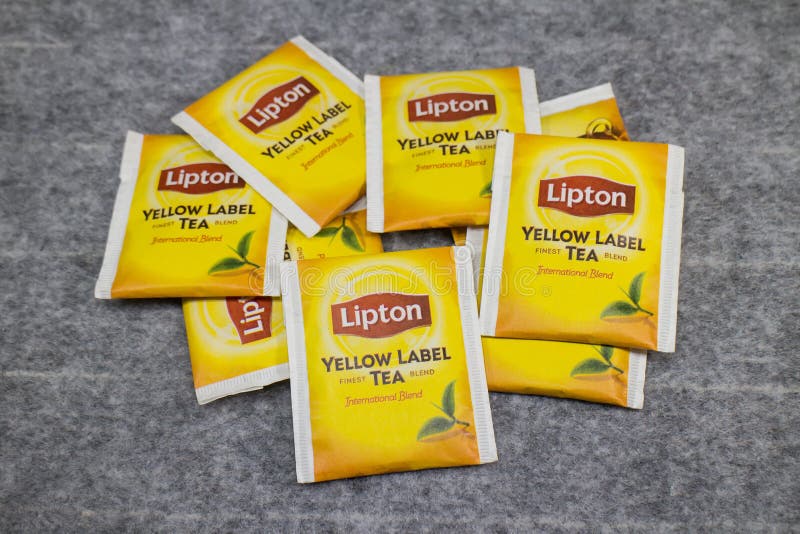 Product shot of Lipton tea editorial stock photo. Image of beverage ...