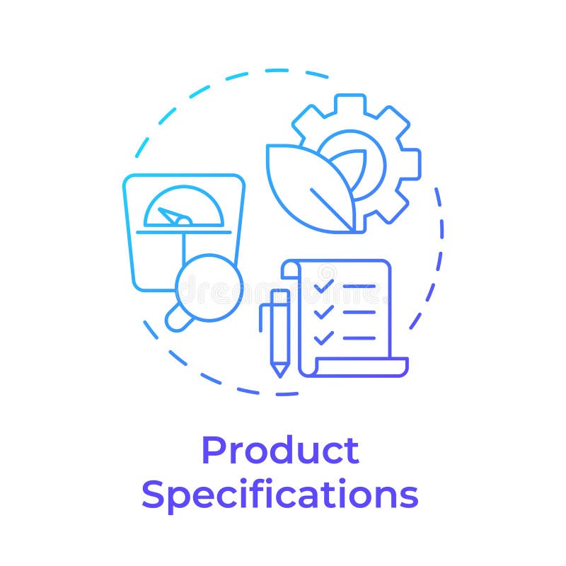 Product Specifications Blue Gradient Concept Icon Stock Illustration ...
