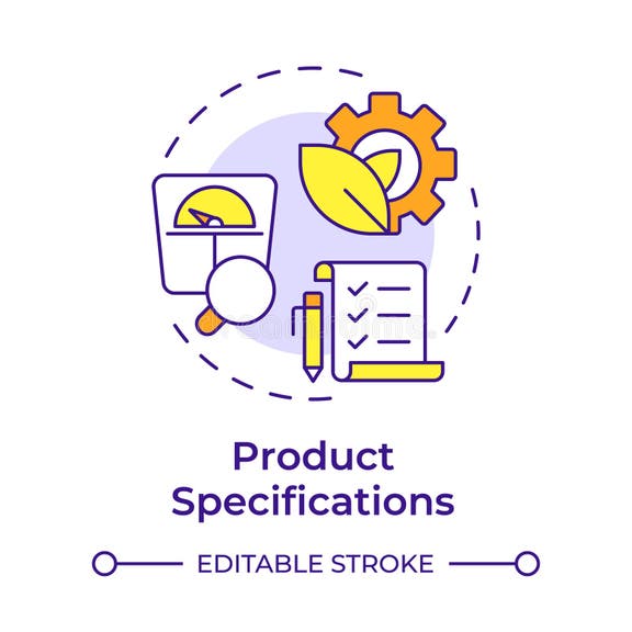 Product Specifications Multi Color Concept Icon Stock Illustration - Illustration of vector ...