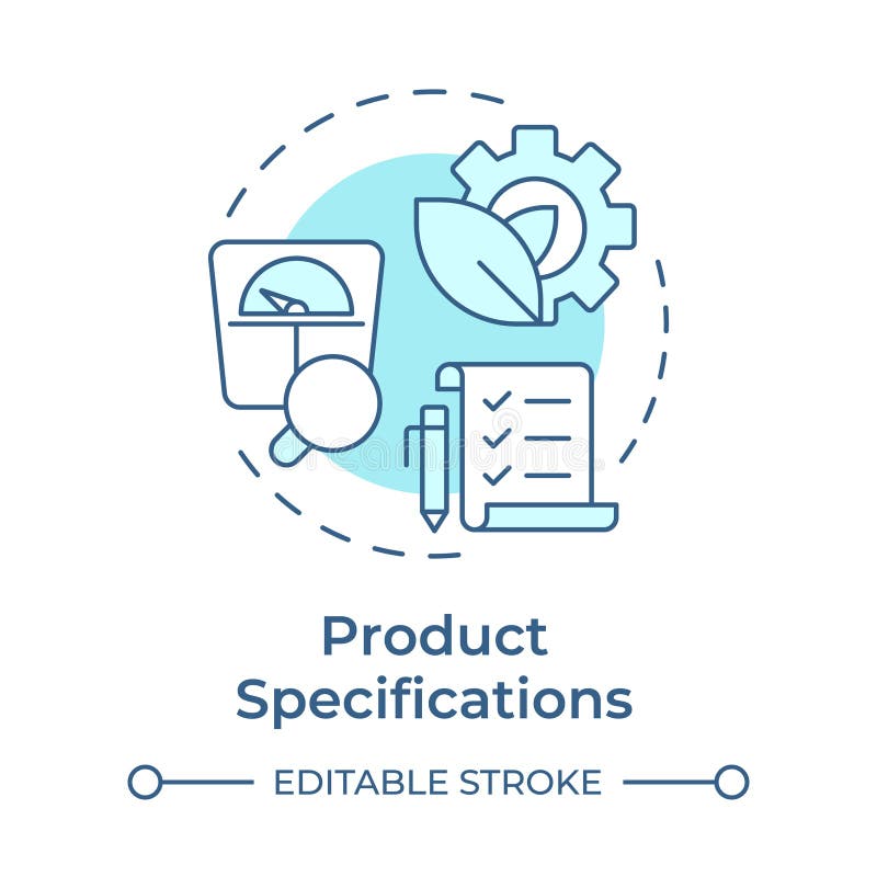 Product Specifications Soft Blue Concept Icon Stock Illustration ...