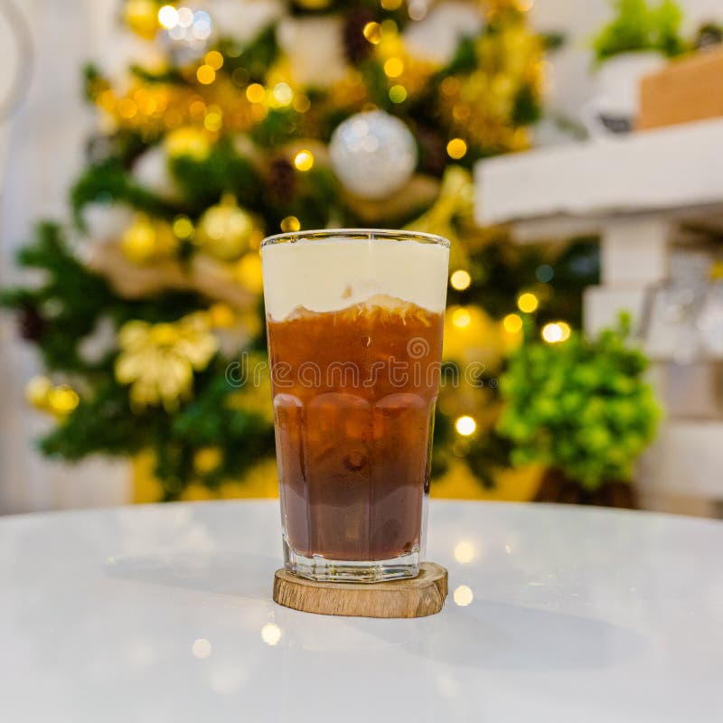 Black Tea Macchiato stock image. Image of restaurant - 228486673