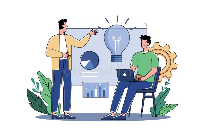 Product Team Generating Creative Idea Stock Vector - Illustration of ...