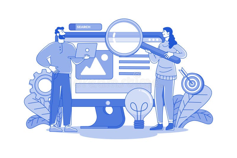 Product Team Searching Engine Optimization Stock Vector - Illustration ...