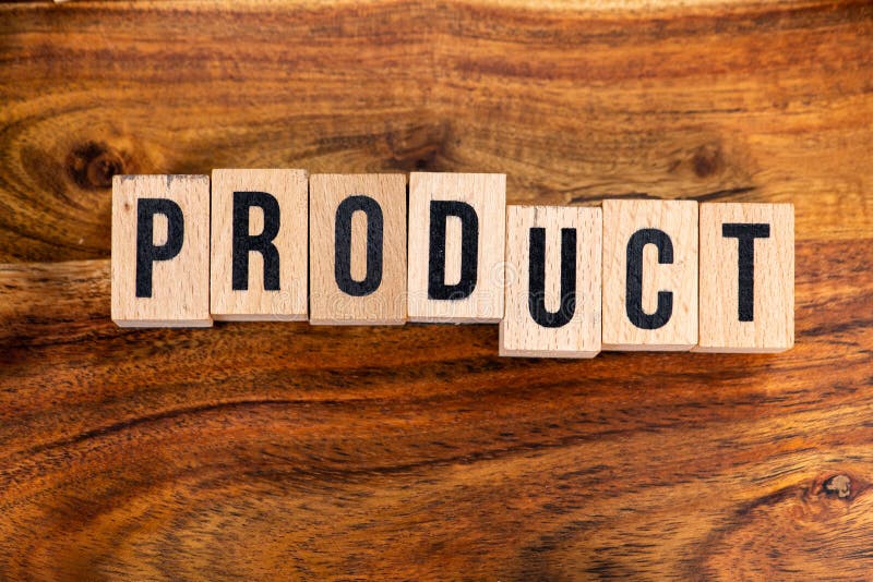 ` PRODUCT ` Text Made of Wooden Cube on White Background Stock Photo ...