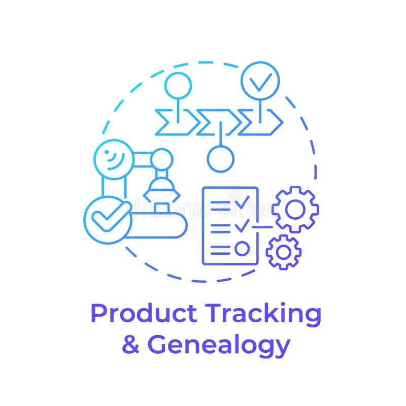 Product Tracking and Genealogy Blue Gradient Concept Icon Stock Vector ...