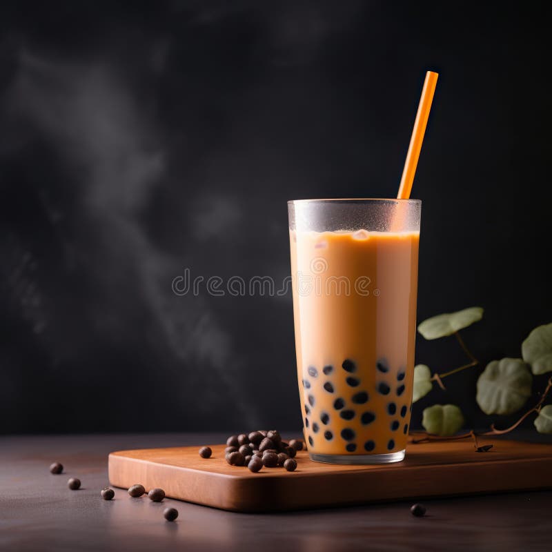 Product View of Colorful Bubble Tea on Blank Background, Captivating ...