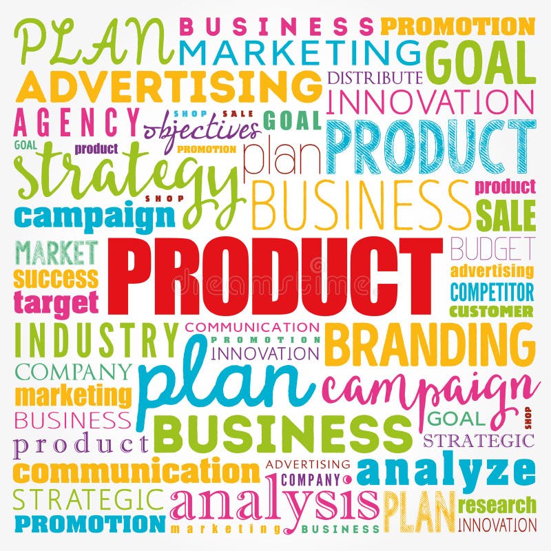 PRODUCT Word Cloud Collage, Business Concept Background Stock ...