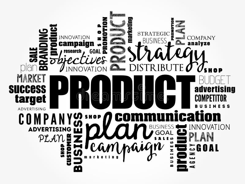 PRODUCT word cloud collage stock illustration. Illustration of idea ...