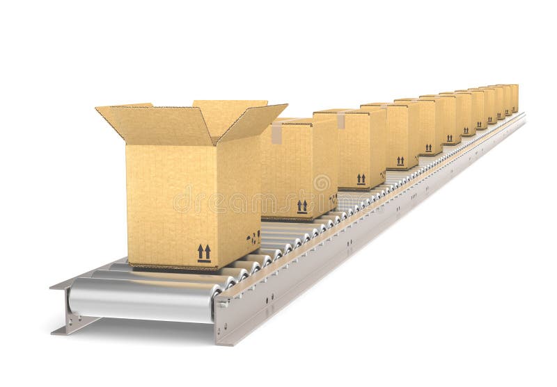 Conveyor Belt, Front View stock illustration. Illustration of ...