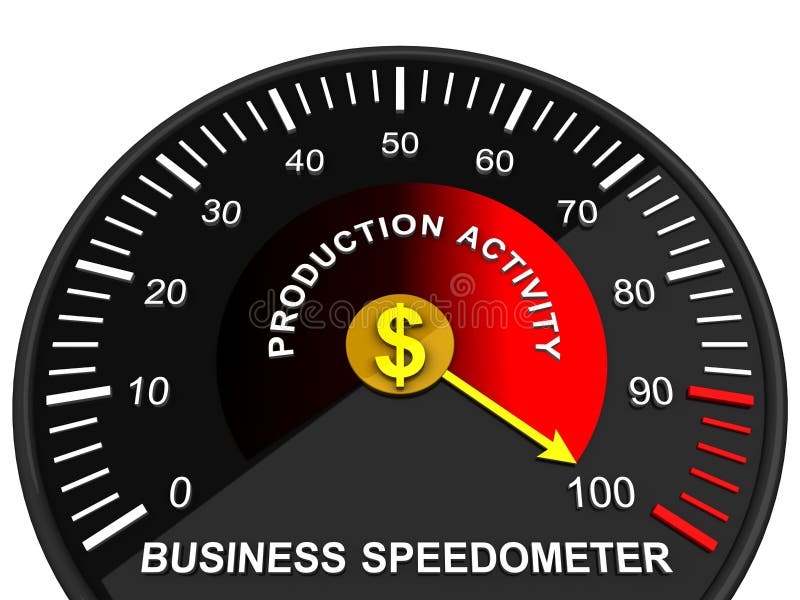 Production Activity Speedometer Stock Illustration - Illustration of ...