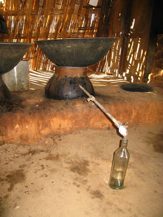 The Production of Alcohol from Coconuts in the Village, Myanmar Stock ...