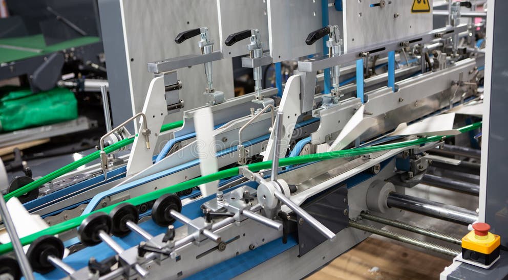 Production of Automatic Box Folder Gluer Machine Stock Image - Image of ...