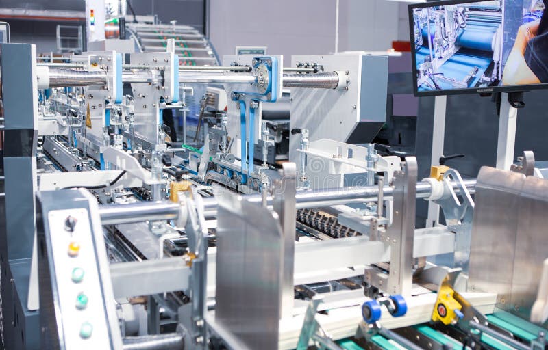 Production of Automatic Box Folder Gluer Machine Stock Image - Image of ...
