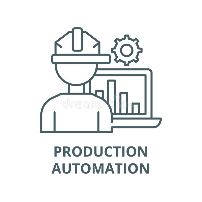 Production Automation Line Icon Concept. Production Automation Vector ... Production Automation Line Icon Concept. Production Automation Vector ...