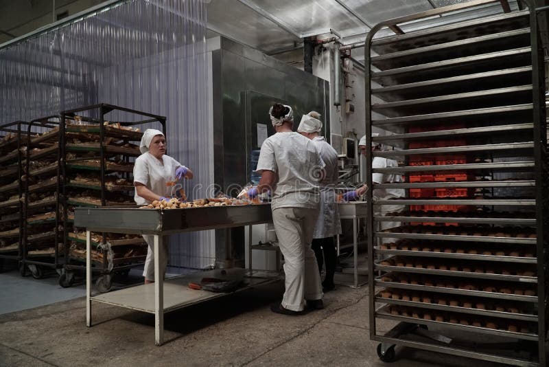 Bread making process. editorial image. Image of working - 100973845
