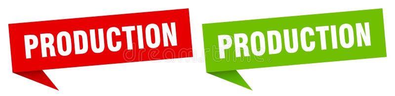 Production Banner. Production Speech Bubble Label Set. Stock Vector ...