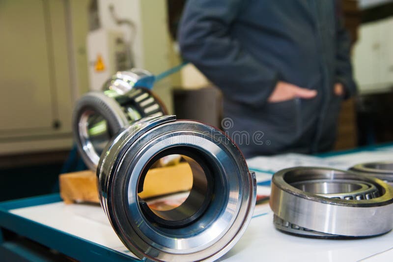Production of bearings stock photo. Image of iron, manufacturing ...