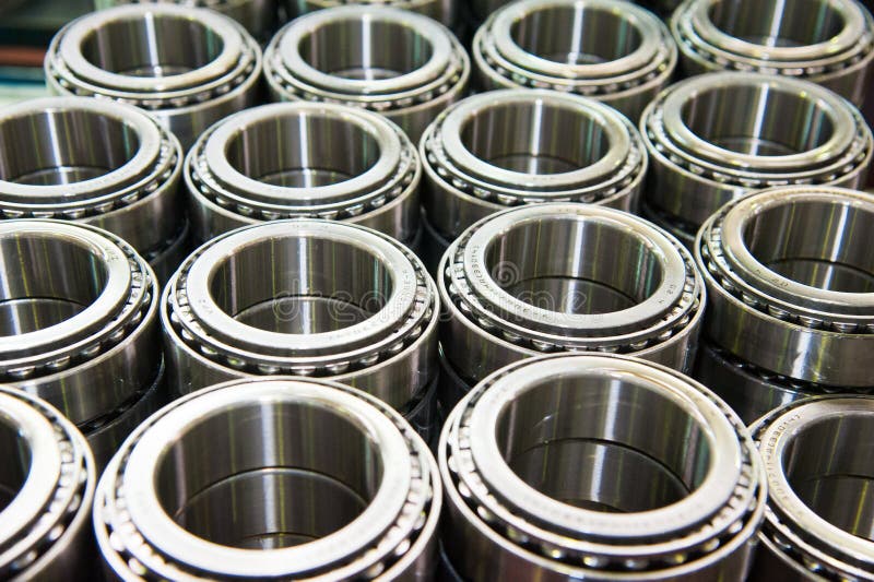 Production of bearings stock image. Image of technology - 184825405