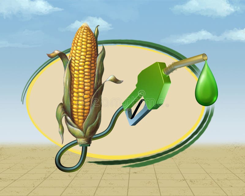 Production of Biofuels from Corn Stock Illustration - Illustration of ...