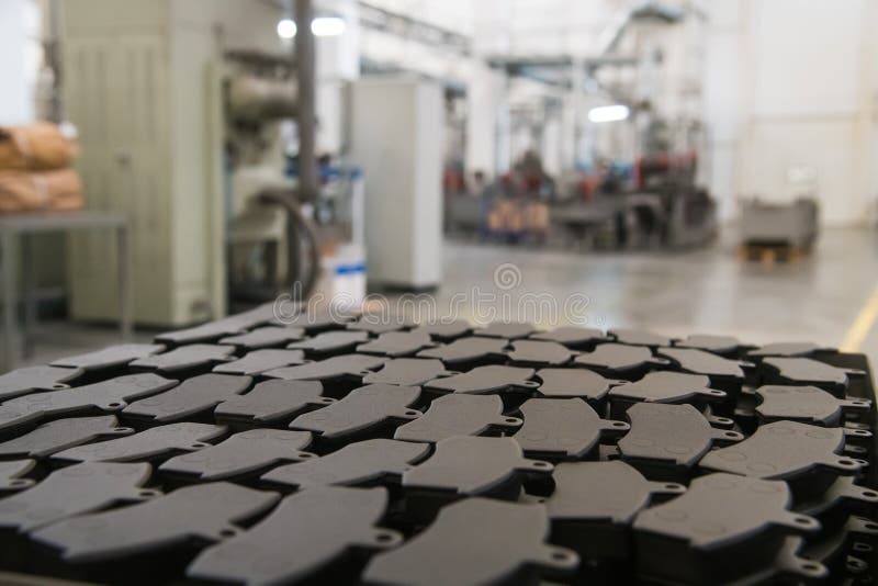 Production of brake pads stock image. Image of factory - 209115129