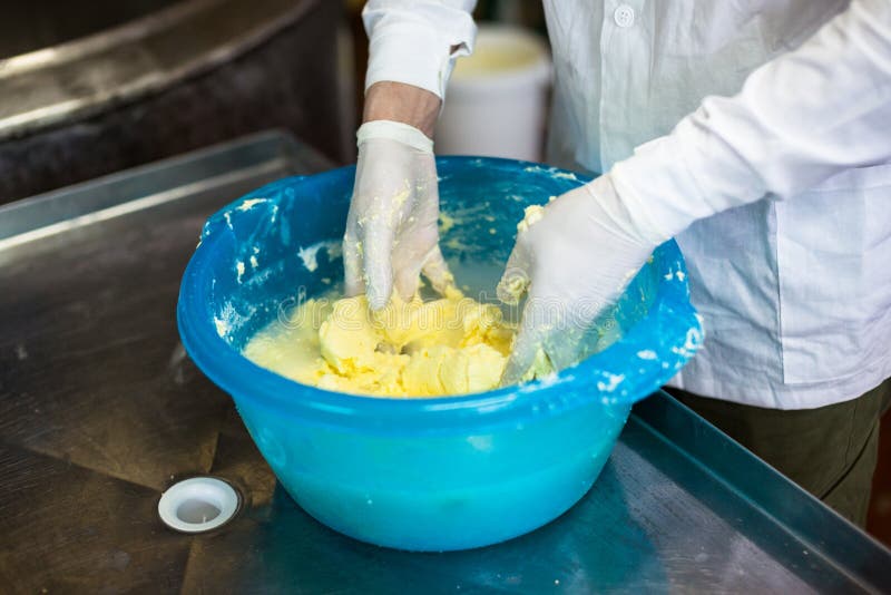 Production of Butter, Working Hand Washed Butter Stock Image - Image of ...