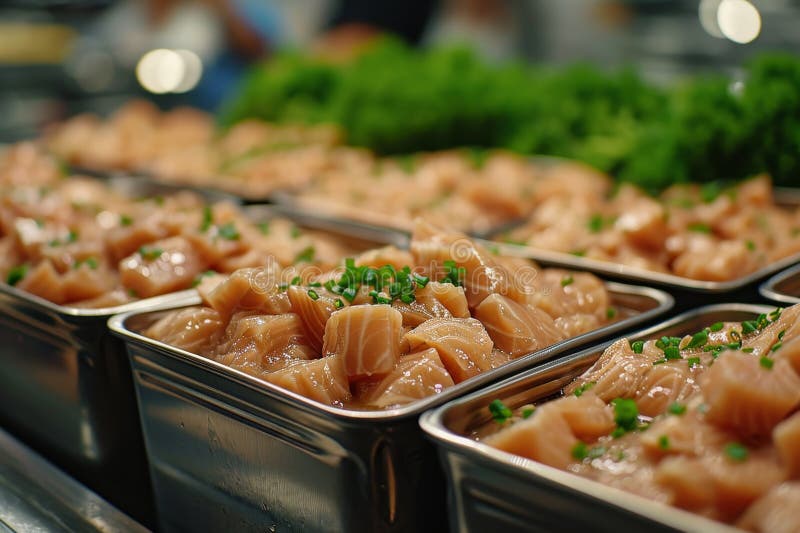 Production of Canned Fish. Tin Cans of Fish on the Conveyor Stock ...
