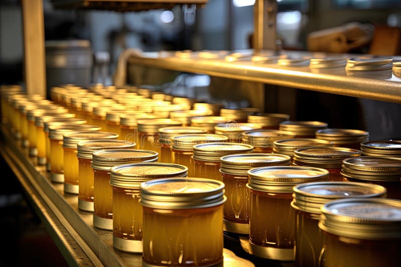 Production of Canned Jars in a Factory. Generative AI Stock ...