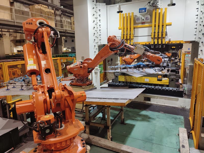 Production of a Car Floor Part in a Factory Stock Photo - Image of ...