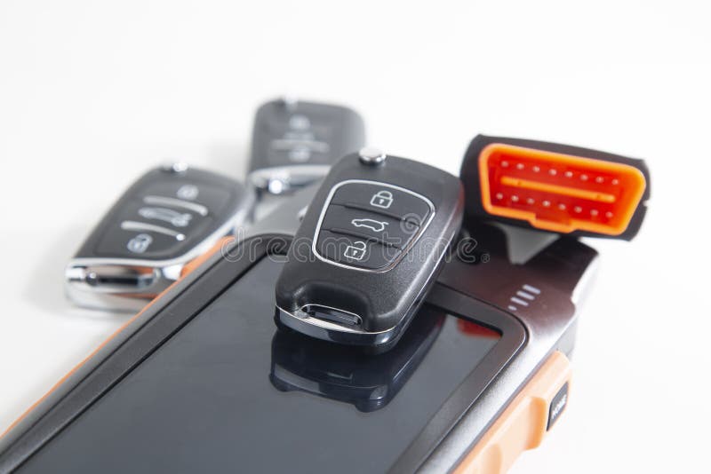 Production of Car Keys, Programming of Car Keys and Repair Stock Image ...