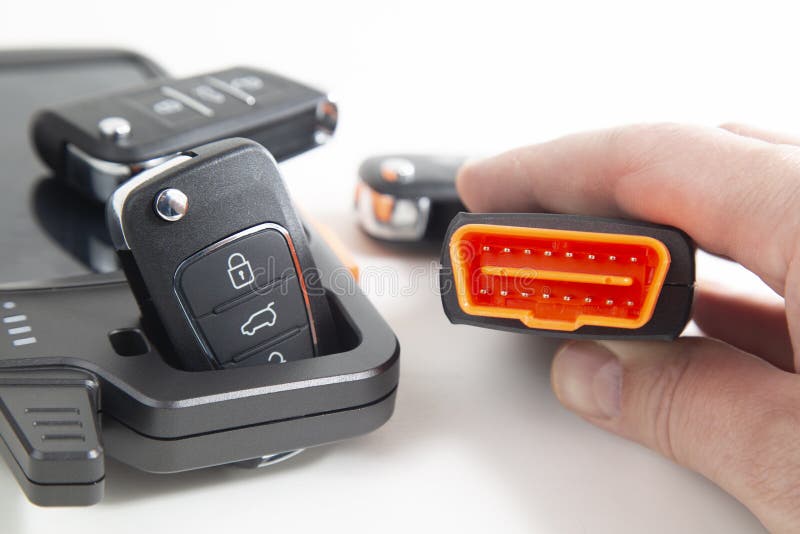 Production of Car Keys, Programming of Car Keys and Repair Stock Photo ...