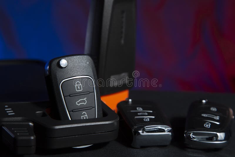Production of Car Keys, Programming of Car Keys and Repair Stock Photo ...