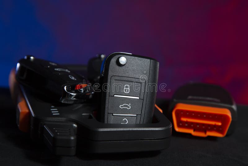 Production of Car Keys, Programming of Car Keys and Repair Stock Photo ...