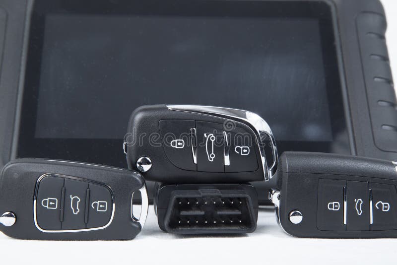 Production of Car Keys, Programming of Car Keys and Repair Stock Image ...