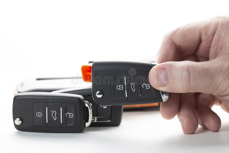 Production of Car Keys, Programming of Car Keys and Repair Stock Image ...