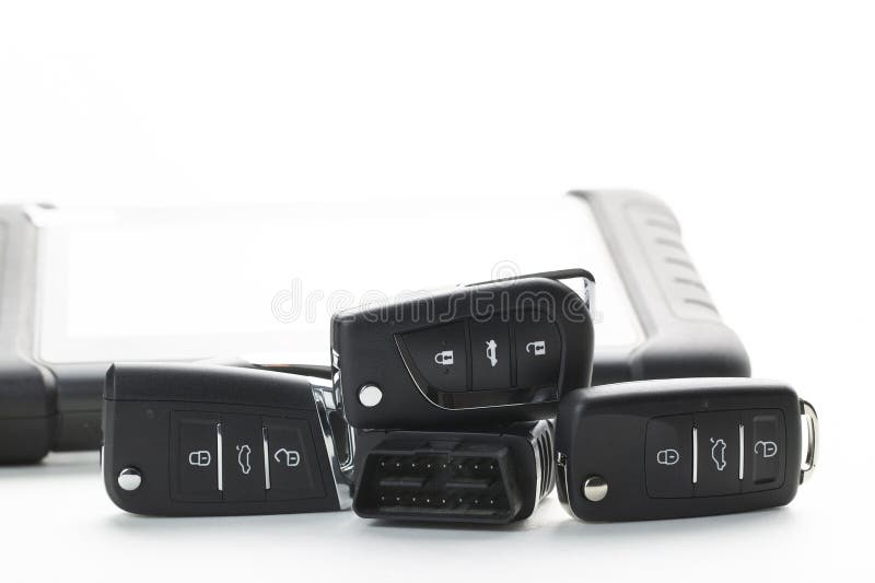 Production of Car Keys, Programming of Car Keys and Repair Stock Image ...