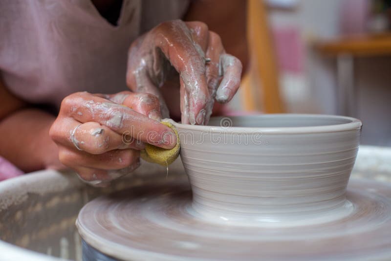 Production of Ceramic Work in the Workshop Stock Photo - Image of ...