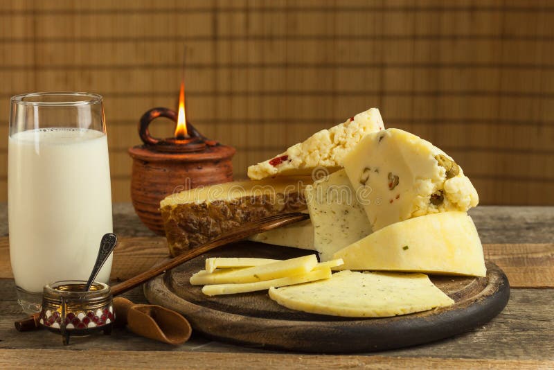 Production of Cheeses on the Farm. Different Types of Homemade Cheese ...